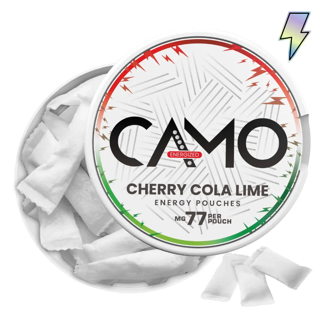 Buy CAMO Cherry Cola Lime – Energy Snus & Caffeine Pouches 77mg! – Pouchdaddy