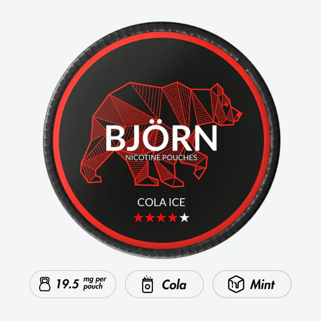 BJÖRN Cola Ice Strong | Refreshing Cola Mint Nicotine Pouches