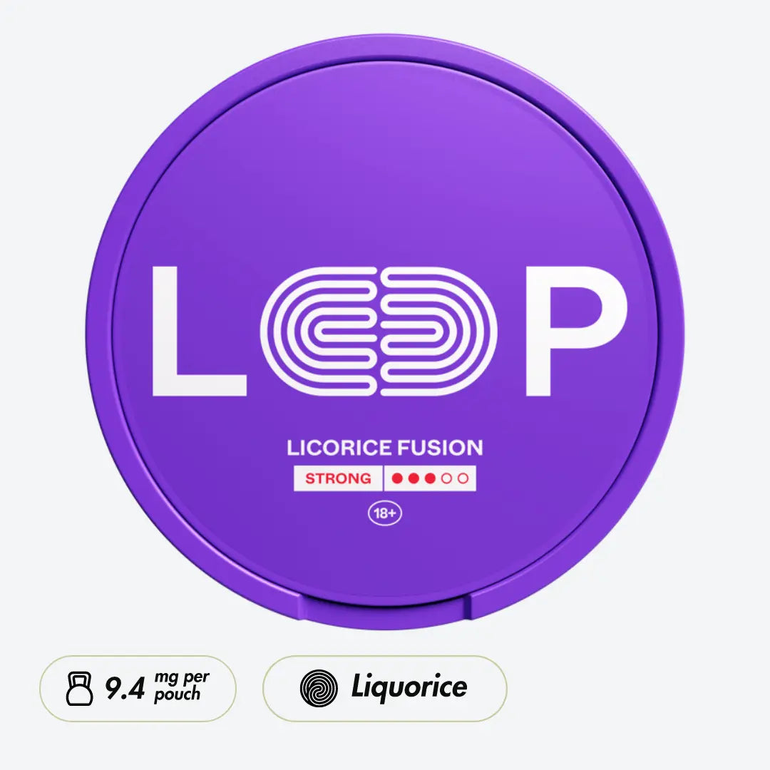 LOOP Licorice Fusion Strong Snus | Slim All White Nicotine Pouches